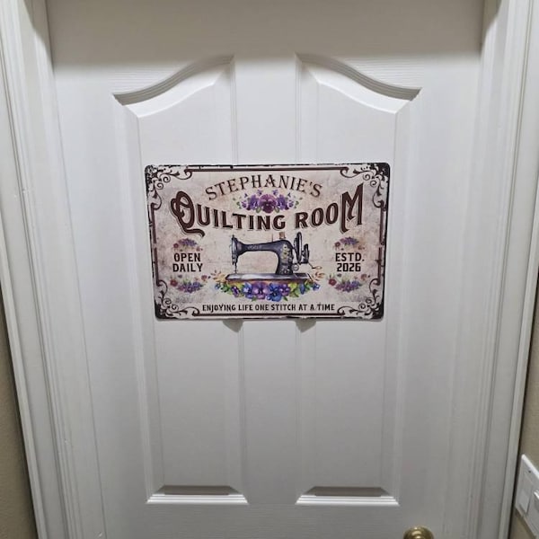 Personalized Quilting Room Metal Sign, Sewing Room Sign Gift for ...
