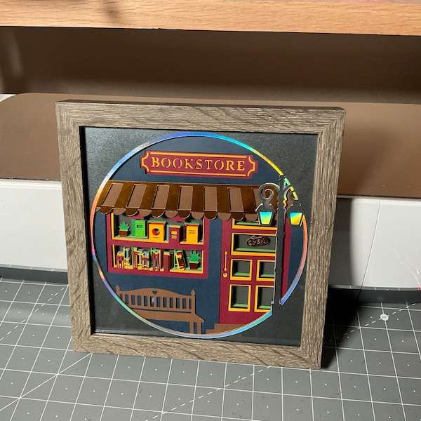 3D Bookstore Shadow Box, Book Lover Layered Paper Art, 3D Mandala ...