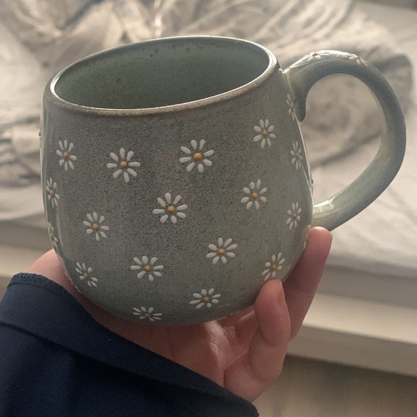 Daisy Coffee Mug | Cozy Tea Cups | Daisy Cappuccino Ceramic Mug | Cute ...