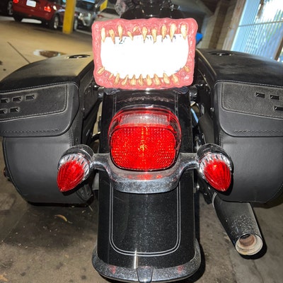 Creature Teeth Motorcycle License Plate Frame Anime Horror - Etsy