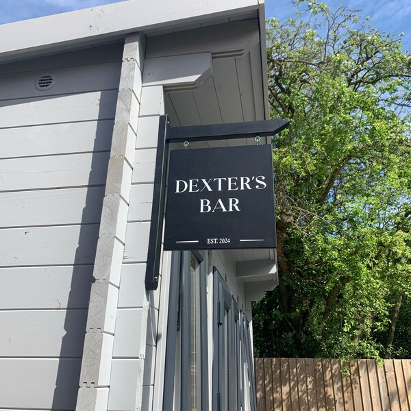 Customisable Hanging Bar Name Sign, Perfect for Home Bars or Pub Sheds ...