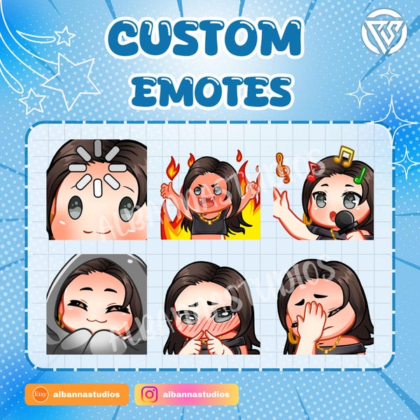 Custom Twitch Emotes, Animated Emotes, Vtuber Emotes, Kick Emotes, Sub ...