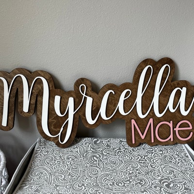 Personalized 3D Nursery Baby Name Sign Custom Wood Name Plaque ...