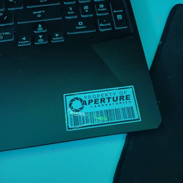 Property of Aperture Laboratories Sticker, Label, Product Barcode ...