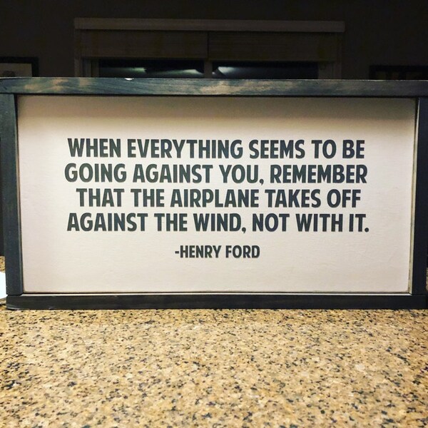 Henry Ford Quote Airplane Sign | 12"x22" | Wall Decor | Modern ...