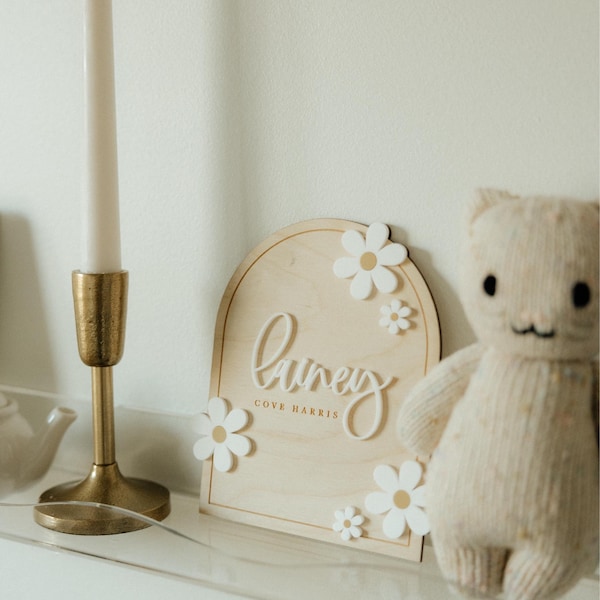 Wooden Daisy Flower Milestone Cards Custom Name Milestone Set Boho ...