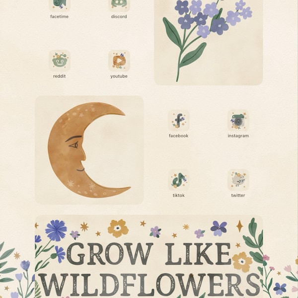 Aesthetic Cottagecore Ios App Icons iPhone Theme Wallpapers and Widgets ...