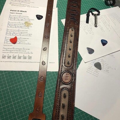 Guitar Strap Leather Pattern: Leather Strap DIY Leather Easy Pattern ...