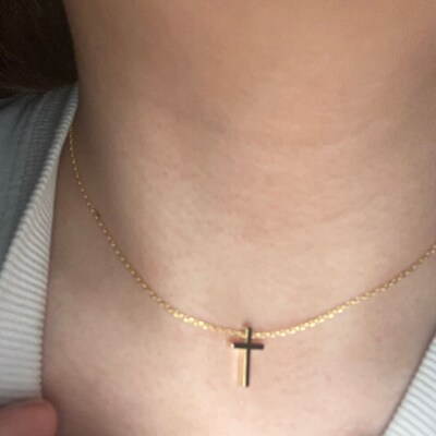 Small Cross Necklace, Dainty Cross Necklace, Cute Cross Necklace, Gold ...