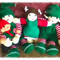 Ginger and Snap Elves Pdf Knitting Pattern Download - Knitted Flat ...
