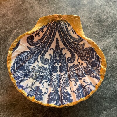 DIY Decoupage Scallop Shell Kit, Craft a Trinket Dish, How to Make a ...