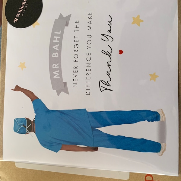 Doctor Thank You Card, Doctor Retirement Card, Surgeon Card ...