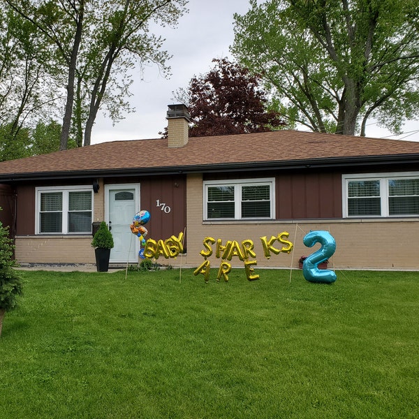 16" GOLD Letter/number Balloons - Create Your Balloon Banner - Gold ...