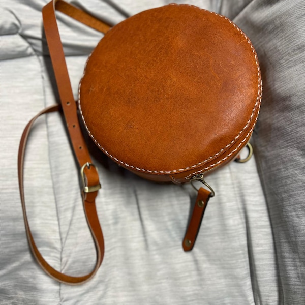 Leather Circle Bag Pattern | Round Crossbody Template (PDF) - Etsy