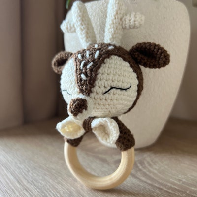 Newborn Baby Rattles, Deer Animal Rattles for Baby Personalized Gift ...