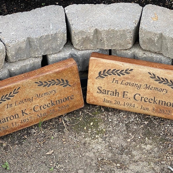 Personalized Engraved Memorial Stone 11.5"x 5.5" in Loving Memory With ...