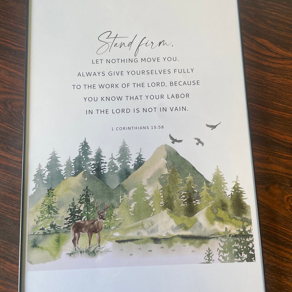 1 Corinthians 15:58, Bible Verse Wall Art, Printable Scripture ...