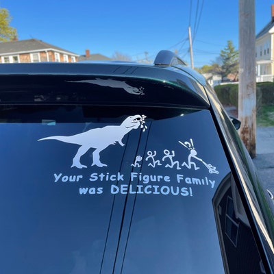 T Rex Stick Figure Decal for Cars & Trucks T-rex Vinyl Sticker Your ...