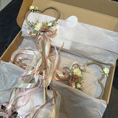 Flower Girl Wand Magic Wand Rustic Wand Flower Wand Fairy Wand Princess ...