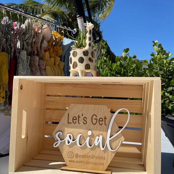Let's Get Social Sign: Business Branding Display - Etsy