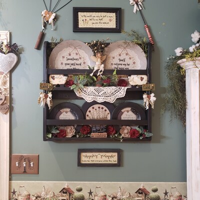 Plate Shelf, Plate Rack, Wall Shelf, Vintage Shelf, Handmade Plate ...