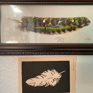 Little Black Cat Linocut - Printmaking - 7x5 Animal Art - Deckle Edge ...