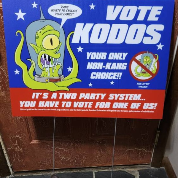 Vote Kang or Kodos Election Yard Sign - Etsy