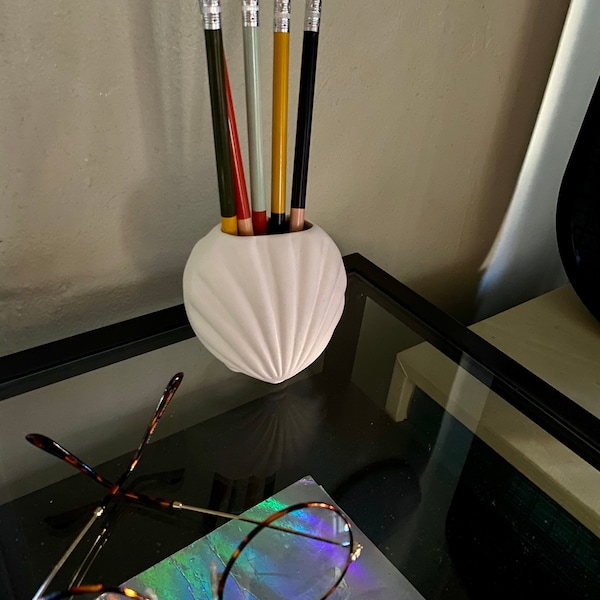 Ceramic Clam Shell, Clam Pencil Holder, Clam Shell Bisque, Shell to ...