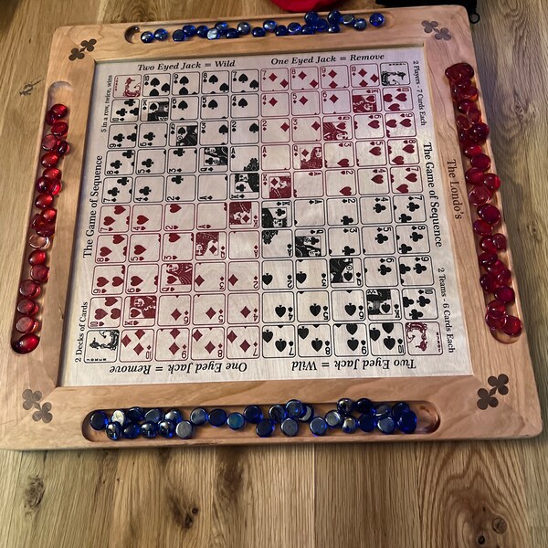 Engraved and Painted Sequence Game Board - Etsy