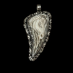 Bone Carved Rabbit Pendant, Handcrafted, Nepalese, Tibetan Repousse ...