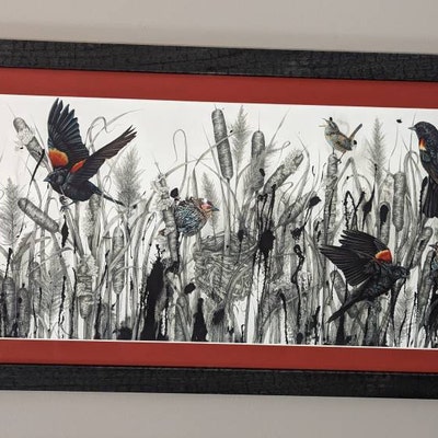 Cardinals and Birch Trees, Cardinal Painting, Print on Canvas, Winter ...