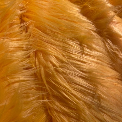 Yellow Luxury Shag Faux Fur Fabric by the Yard 60 Wide, Shaggy, Long ...