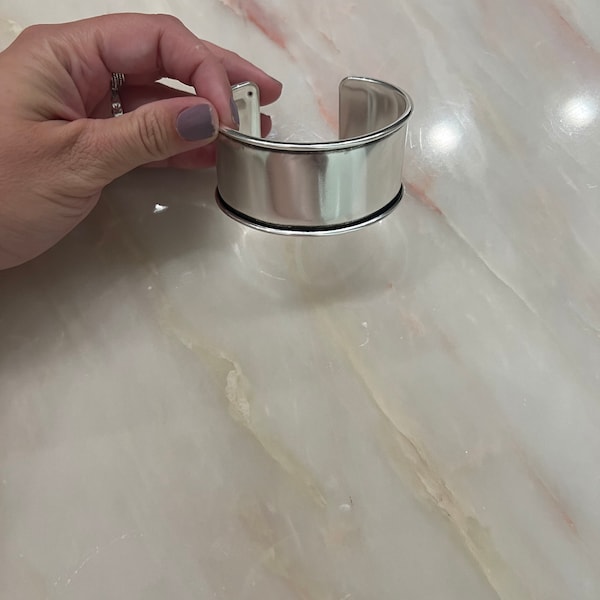 Extra Wide Antique Silver Cuff Bracelet• Adjustable Bold Chunky Open ...