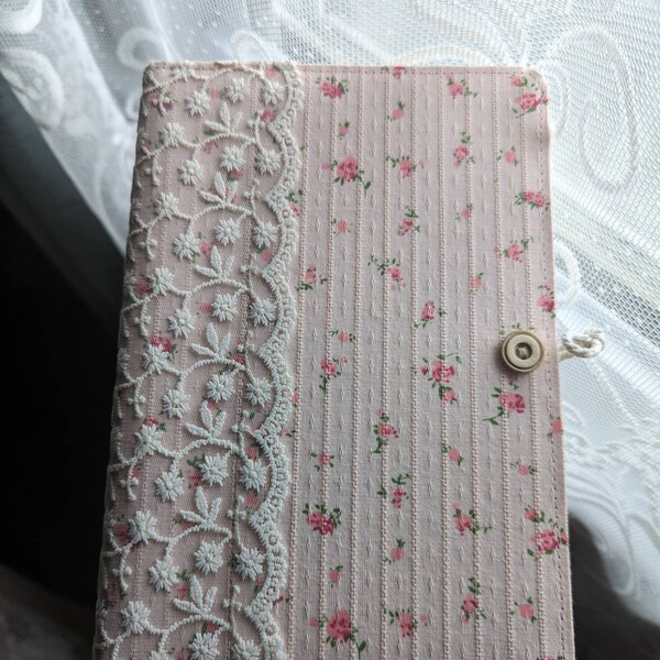 Pink Flower Lace Notebook Original Fabric Journal A5 A6 Handmade Floral ...