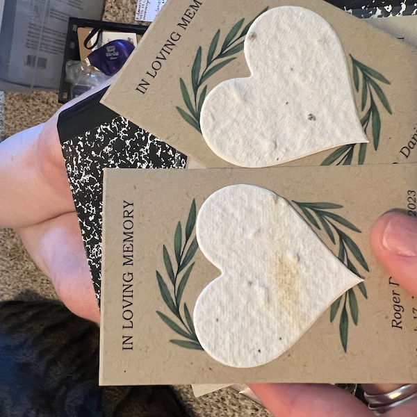 Flower Seed Paper Memorial Cards - in Loving Memory Plantable Paper ...