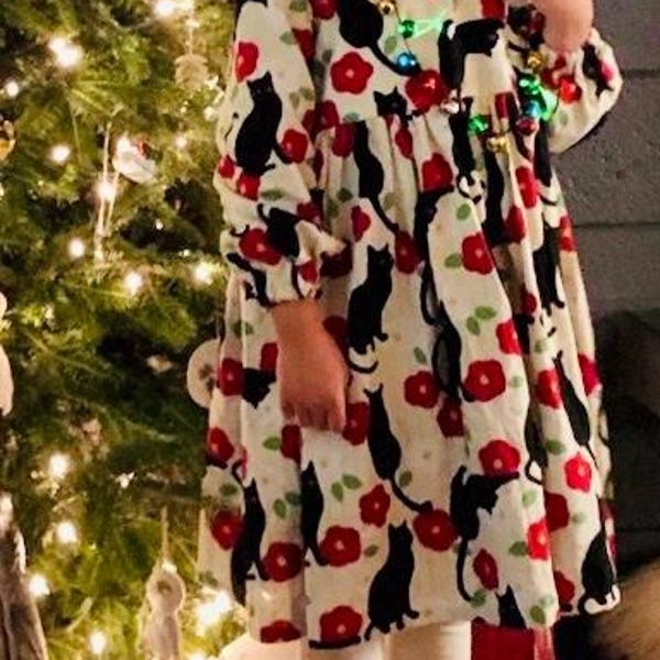 Momo Ruffle Shoulder Long Sleeve Dress - PDF Sewing Pattern | Digital ...