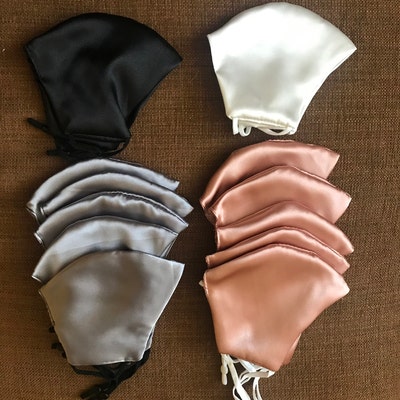 Silky Satin Classy Face Masks Wedding Mask 2layers With Nose Wire and ...