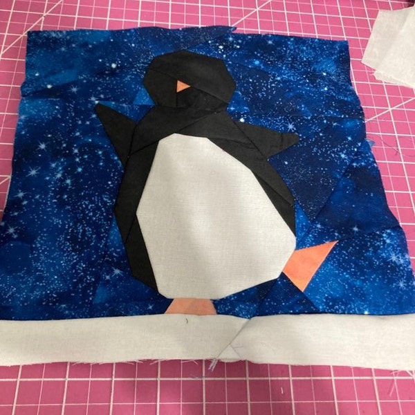 Penguin Paper Pieced Quilt Block Pattern PDF Download, 12 Inch ...