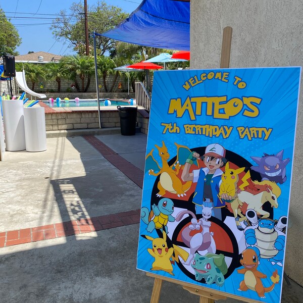 Birthday Welcome Sign, Charizard Custom Birthday Welcome Sign ...