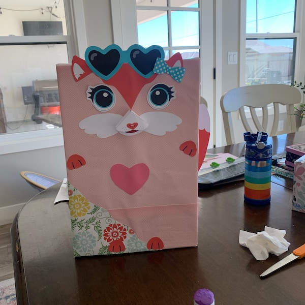 Fox Valentine Box Printable Decor Kit 3D Nose, Eye Options, 3D Bow ...