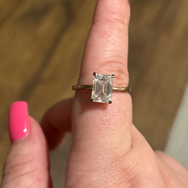 Emily Ratajkowski Celebrity Engagement Ring Princess and Pear Cut ...