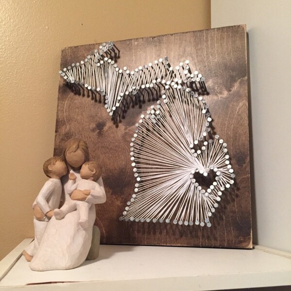 DIY Michigan String Art Kit, State String Art Kit, Michigan Nail Art ...