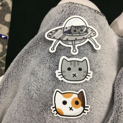 Cute Cat Vinyl Sticker Kitty in a UFO Astronaut Cat Cute - Etsy