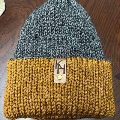 Men's Reversible Knit Beanie double Layer Hat, Fall or Winter Knitwear, Gift for Him, Winter Hat ...