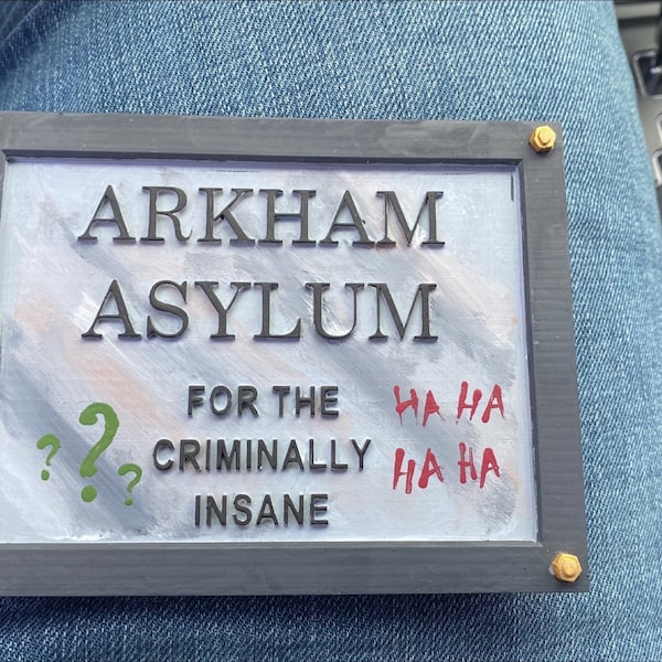 Arkham Asylum 3D Printed Sign various Villain Options - Etsy UK