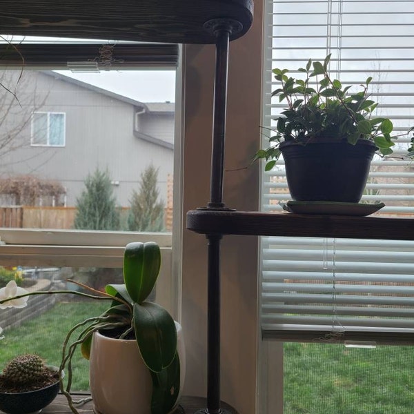 Three Tier Swivel Shelf With Drip Groove for Window or Wall, Industrial ...