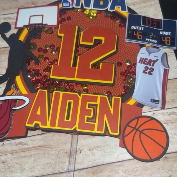 Basketball Shaker Cake Topper, Basketball Birthday Party, Sports Cake ...