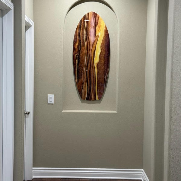 Asymmetrical Wall Art, Irregular Wall Decor, Surfboard Tempered Glass ...