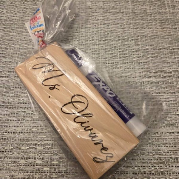 Personalized Teacher Whiteboard/chalkboard Eraser Gift Set, Hand ...