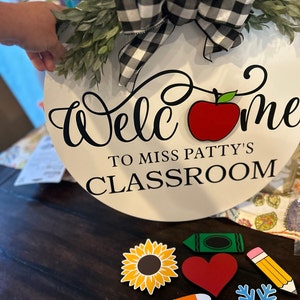 Classroom Door Decor Interchangeable Sign Classroom Welcome Teacher ...